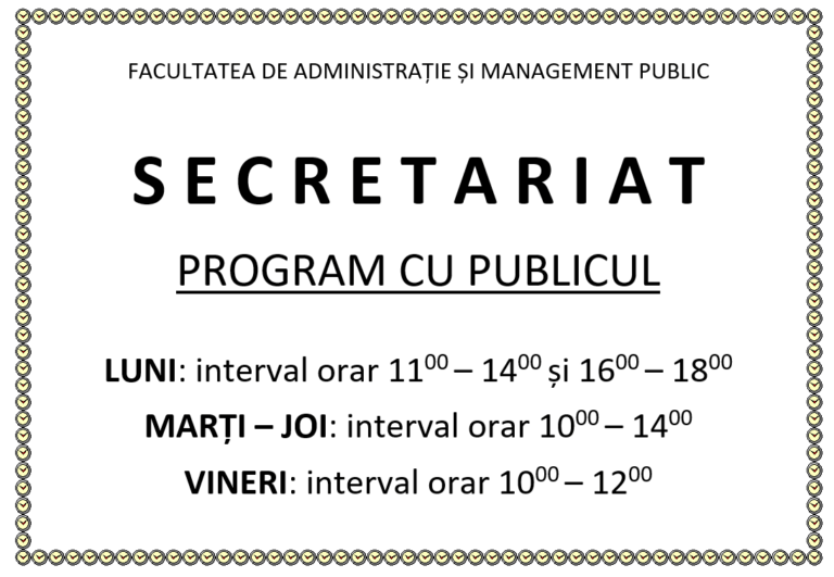 Secretariatul facultatii – Academia de Studii Economice din Bucuresti