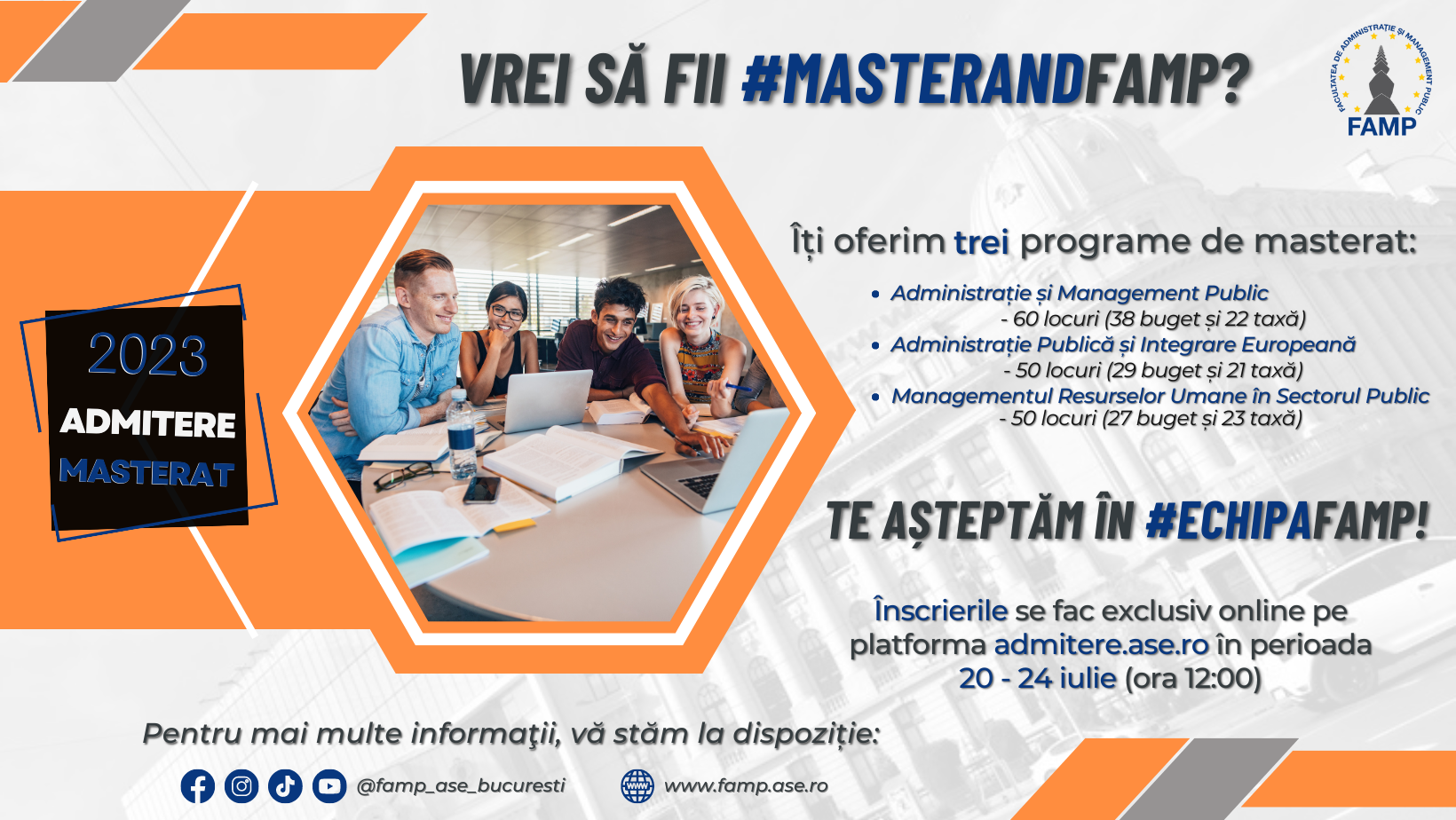 Admitere masterat 2023 – Academia de Studii Economice din Bucuresti