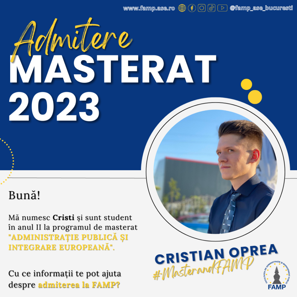Admitere masterat 2023 – Academia de Studii Economice din Bucuresti