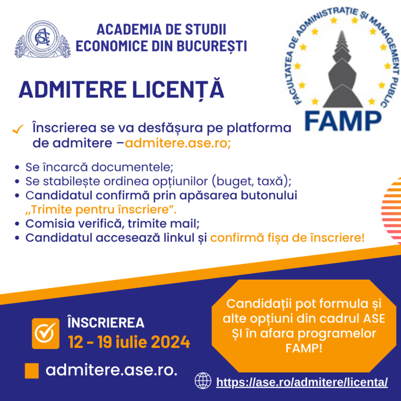 Admitere Licenta 2024 – Academia de Studii Economice din Bucuresti